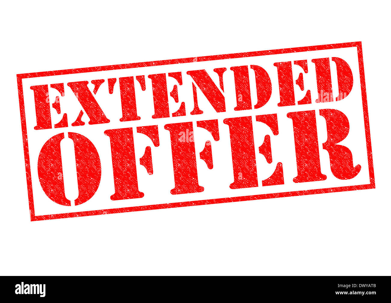EXTENDED OFFER red Rubber Stamp over a white background Stock Photo - Alamy
