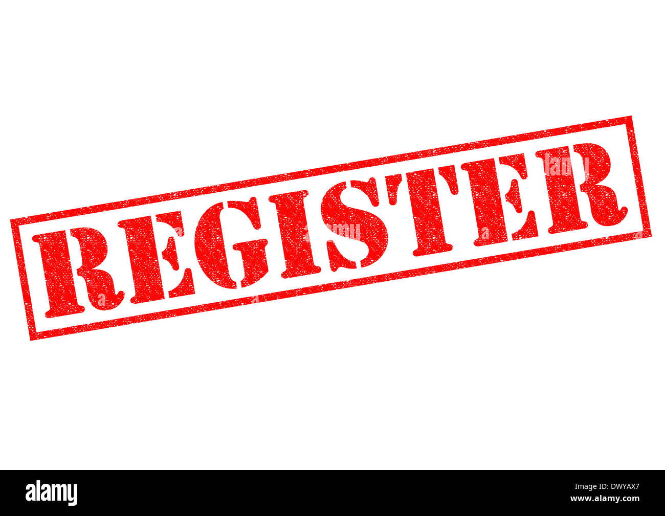 REGISTER red Rubber Stamp over a white background Stock Photo - Alamy