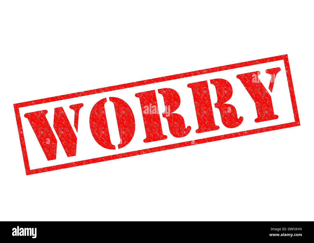 WORRY red Rubber Stamp over a white background Stock Photo - Alamy