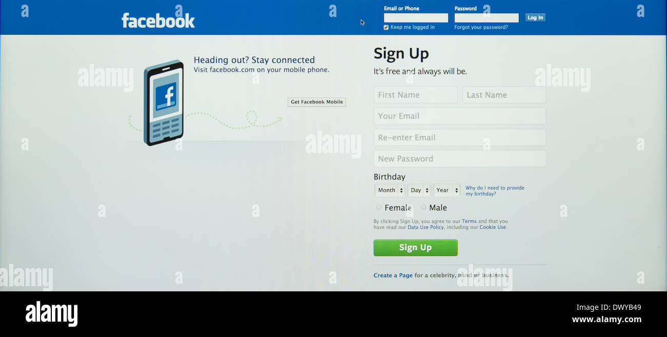 Website registration form hi-res stock photography and images - Alamy