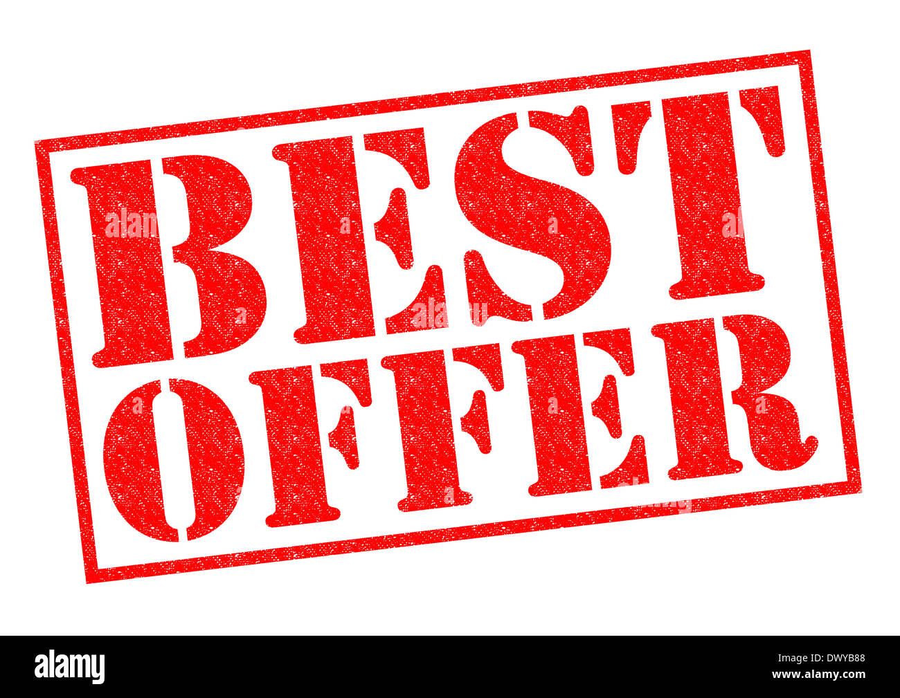 BEST OFFER red Rubber Stamp over a white background Stock Photo - Alamy