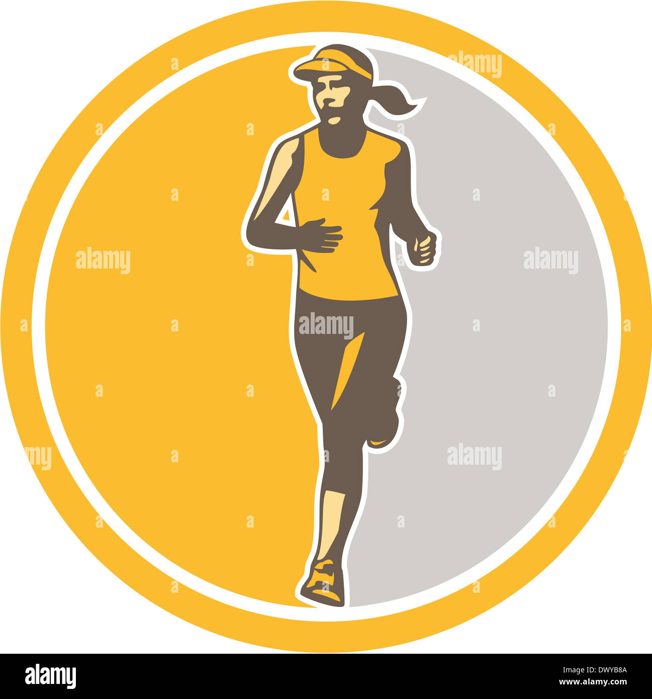 Illustration of marathon triathlete runner running winning finishing ...