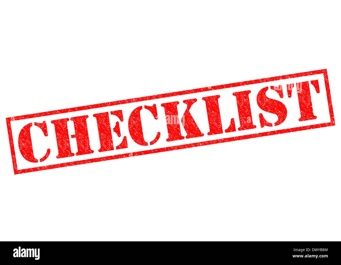 CHECKLIST red Rubber Stamp over a white background Stock Photo - Alamy