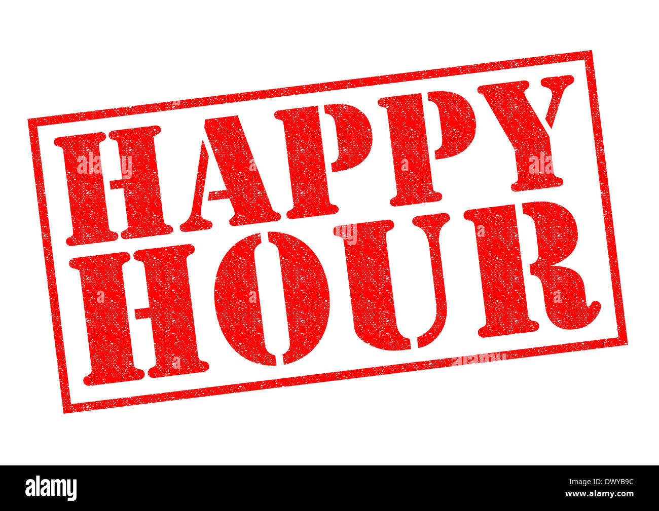 HAPPY HOUR red Rubber Stamp over a white background Stock Photo - Alamy