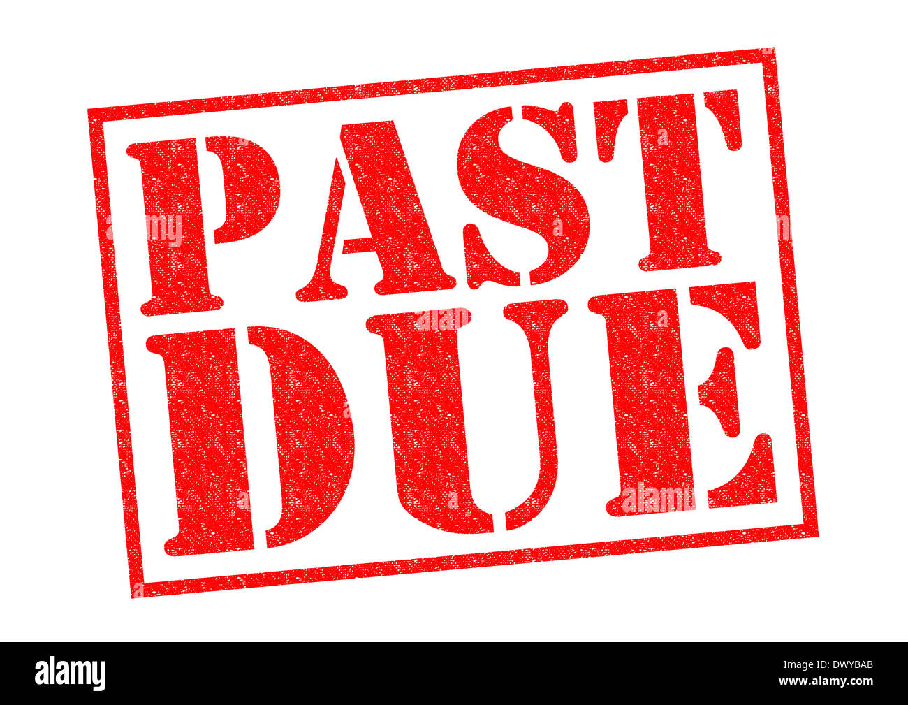 PAST DUE red Rubber Stamp over a white background Stock Photo - Alamy