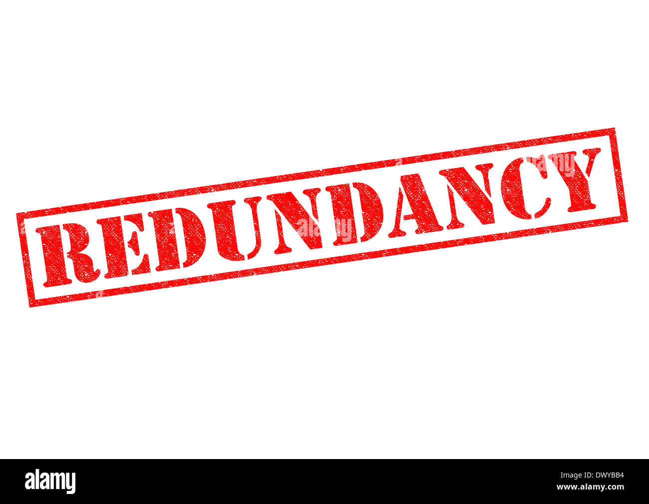 REDUNDANCY red Rubber Stamp over a white background Stock Photo - Alamy