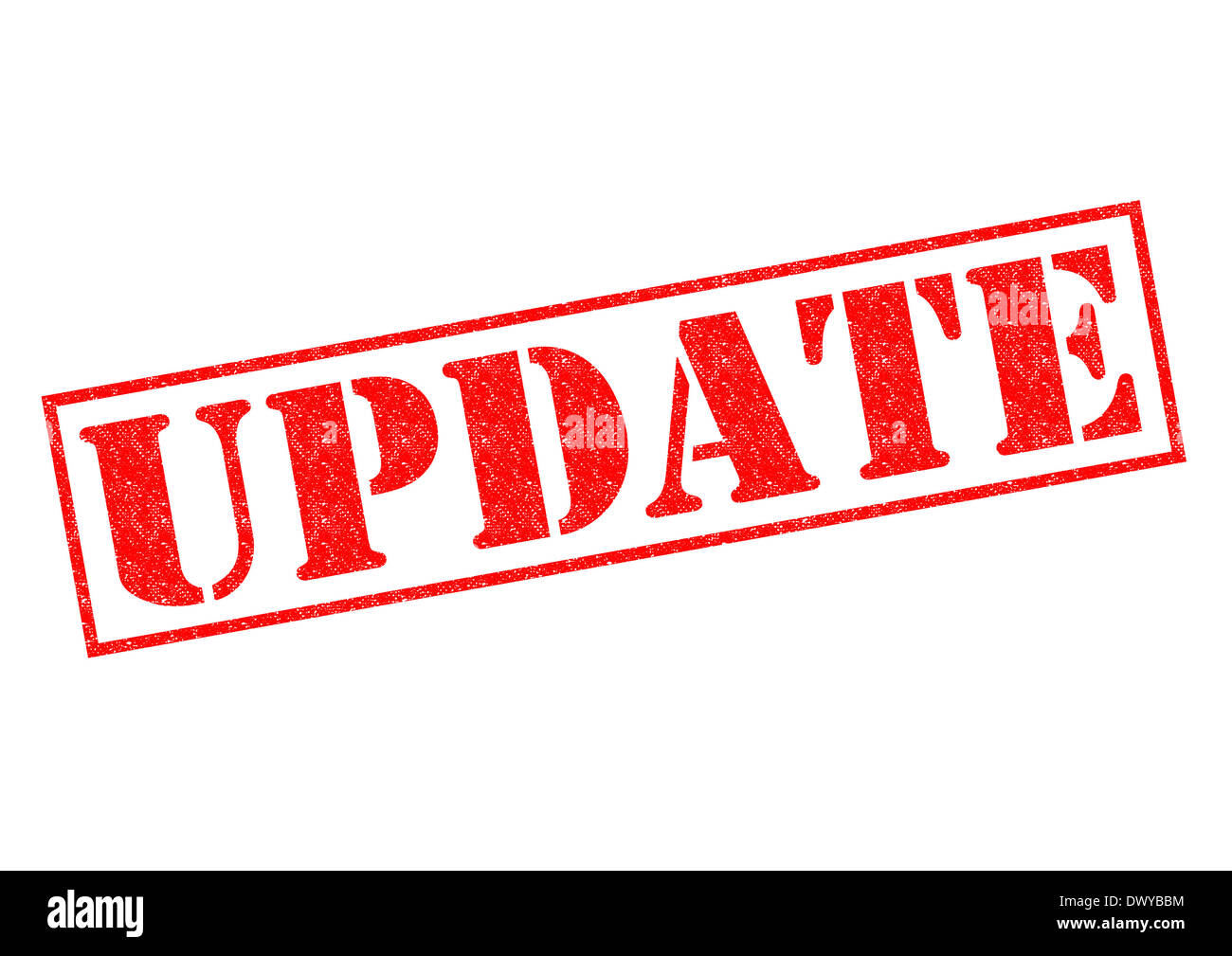 UPDATE red Rubber Stamp over a white background Stock Photo - Alamy