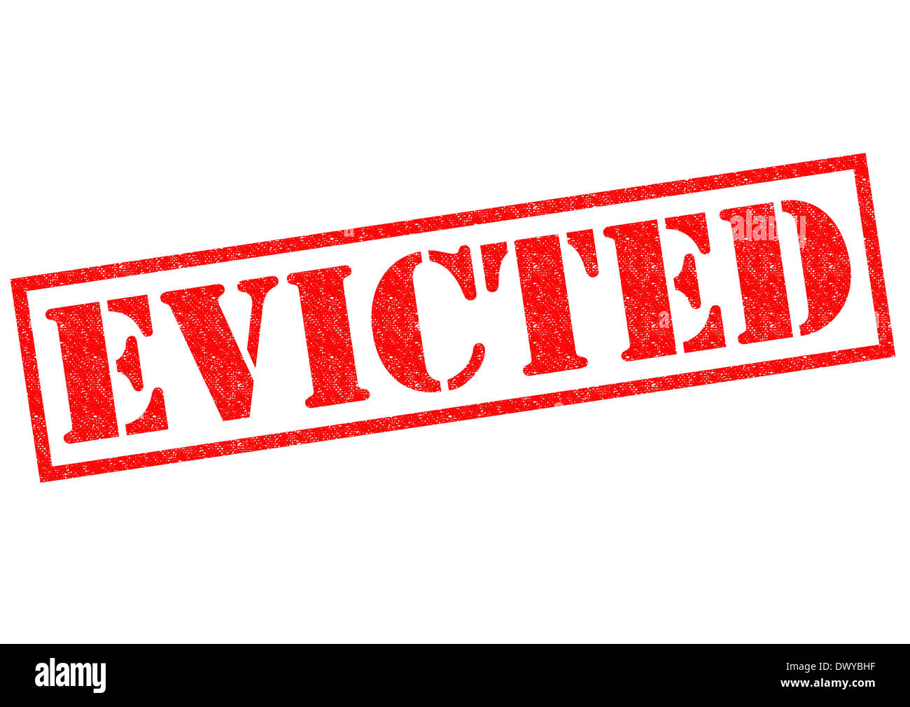 EVICTED red Rubber Stamp over a white background Stock Photo - Alamy