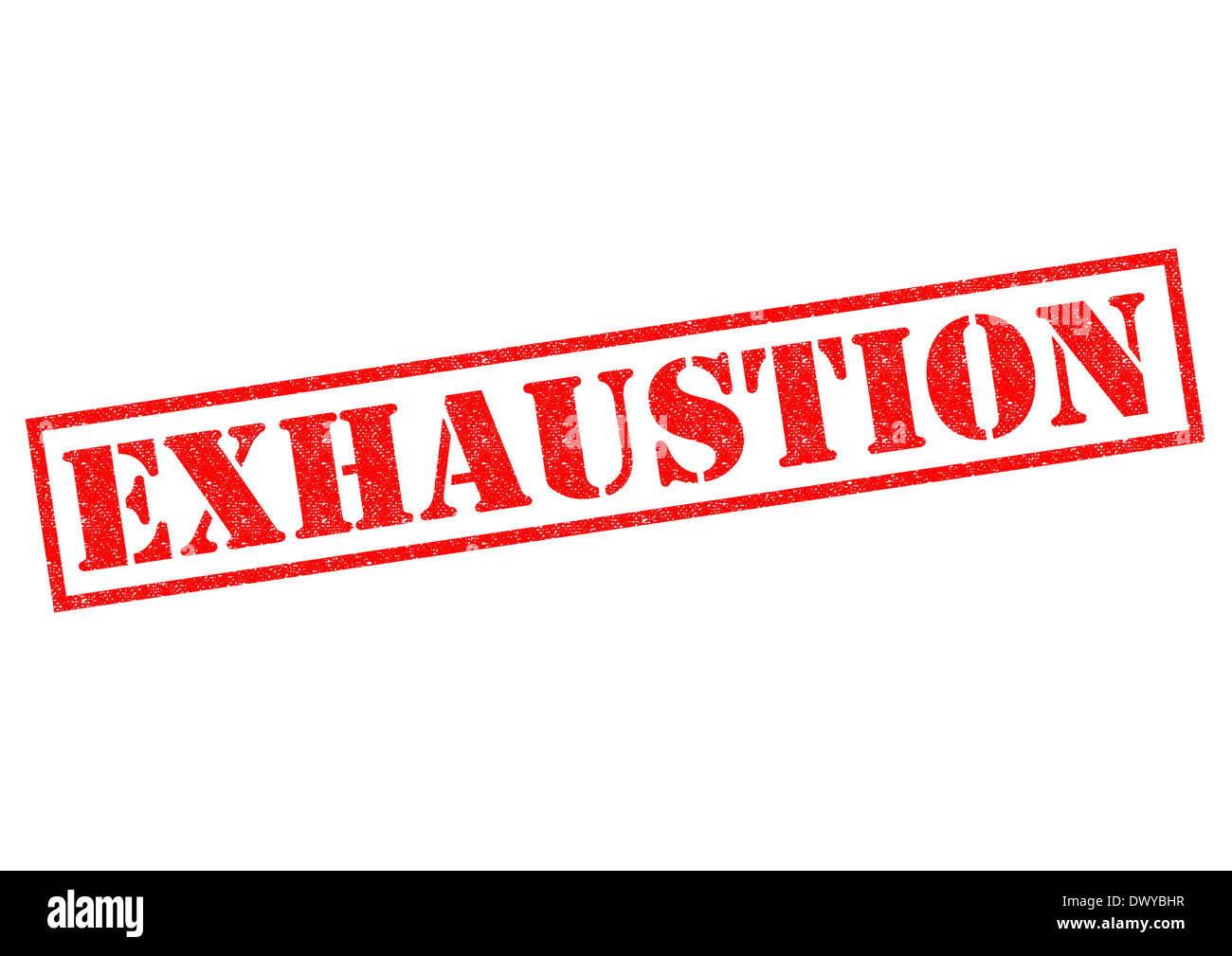 EXHAUSTION red Rubber Stamp over a white background Stock Photo - Alamy