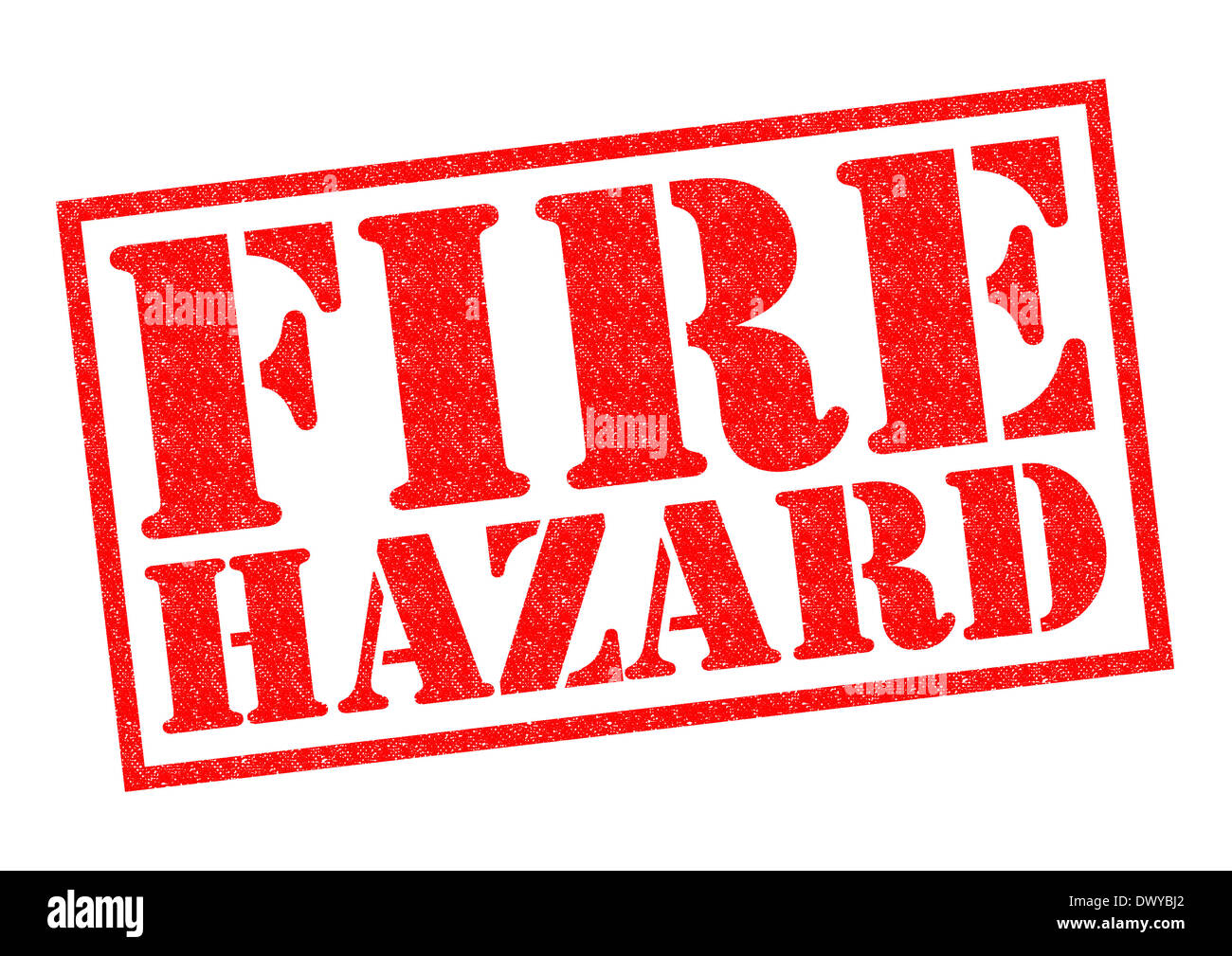 FIRE HAZARD red Rubber Stamp over a white background Stock Photo - Alamy
