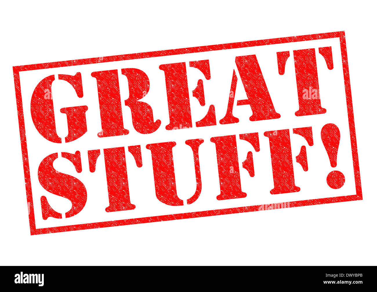 GREAT STUFF! red Rubber Stamp over a white background Stock Photo - Alamy