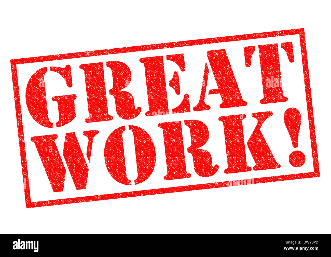 GREAT WORK! red Rubber Stamp over a white background Stock Photo - Alamy