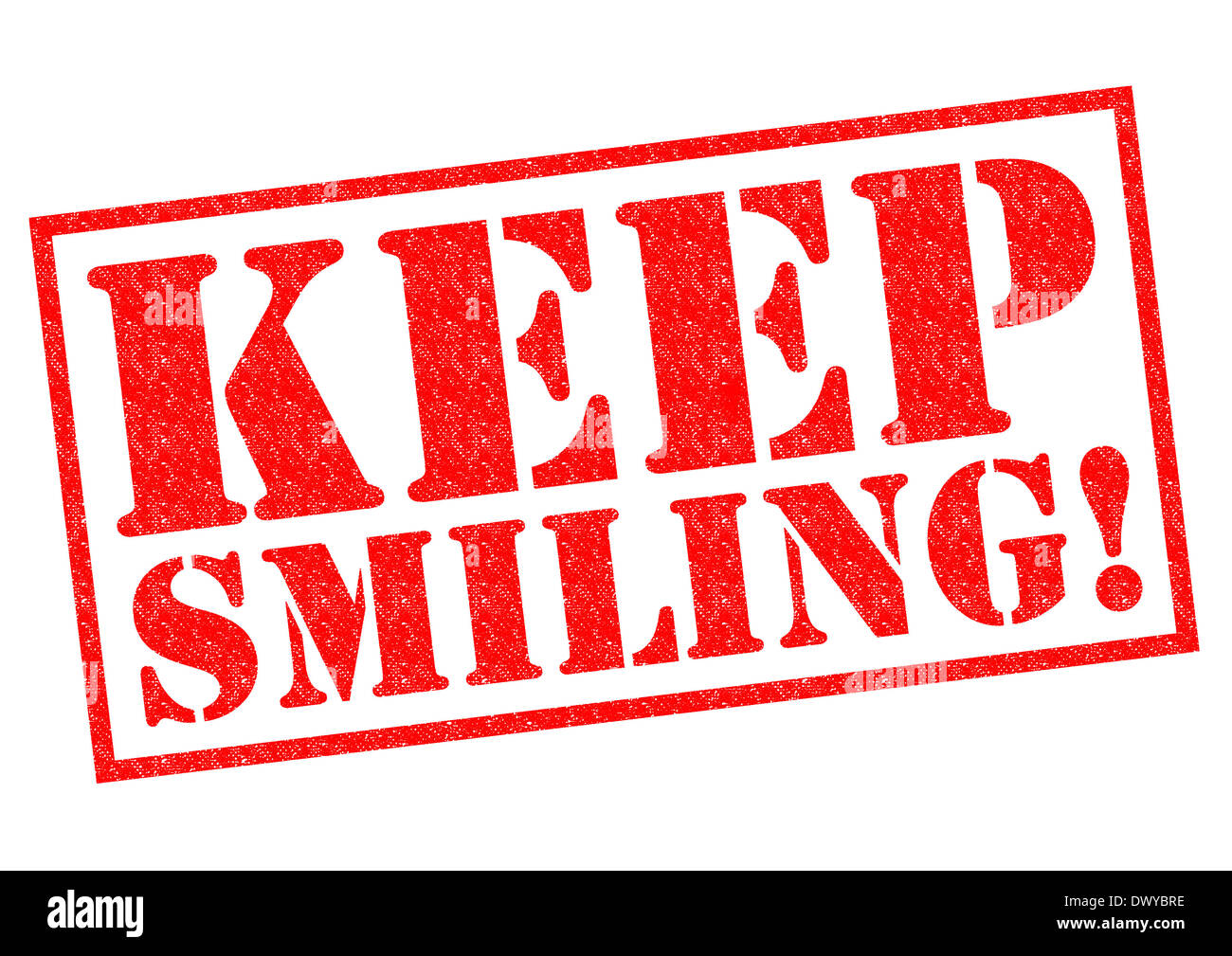 KEEP SMILING! red Rubber Stamp over a white background Stock Photo - Alamy