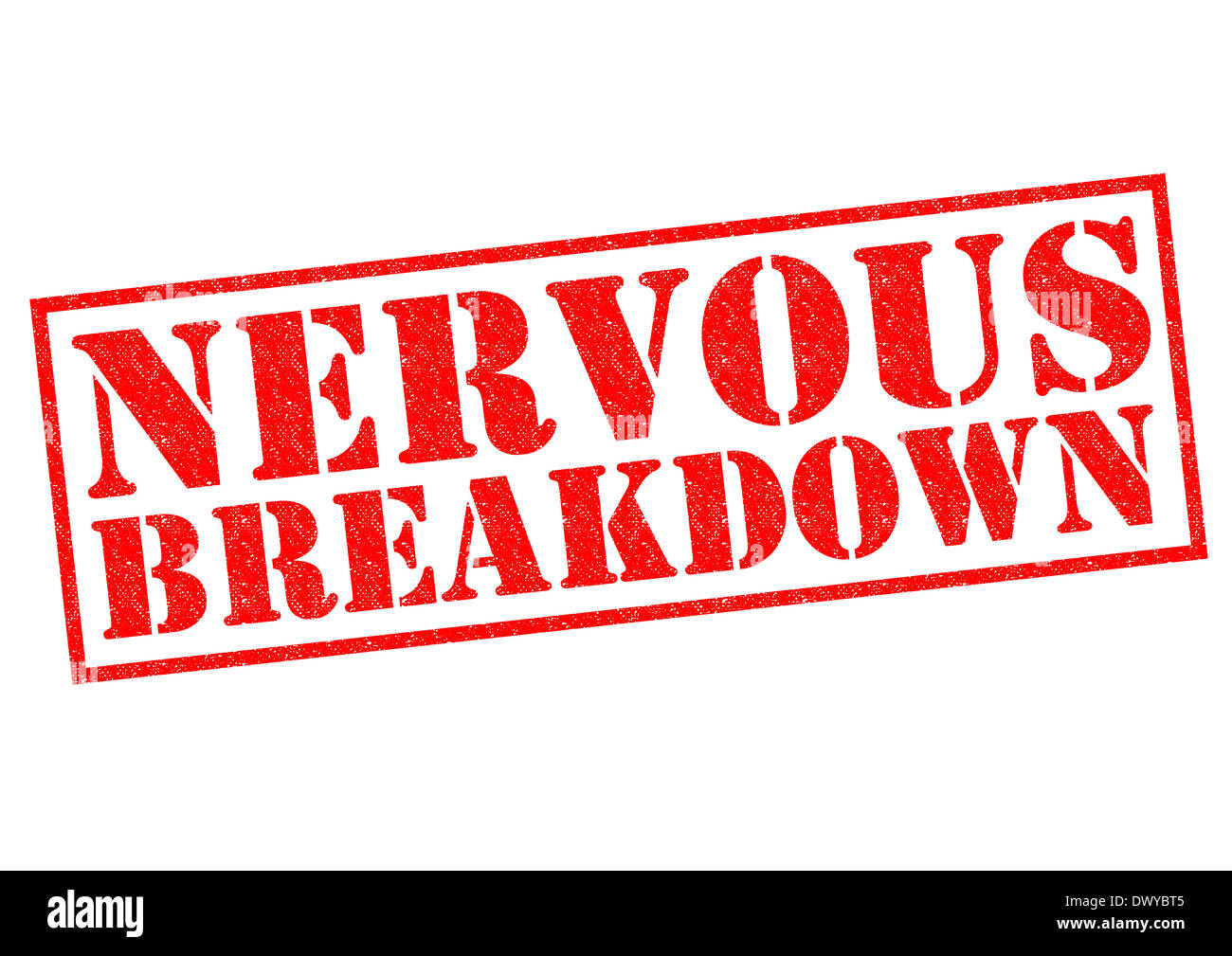 NERVOUS BREAKDOWN red Rubber Stamp over a white background Stock Photo ...