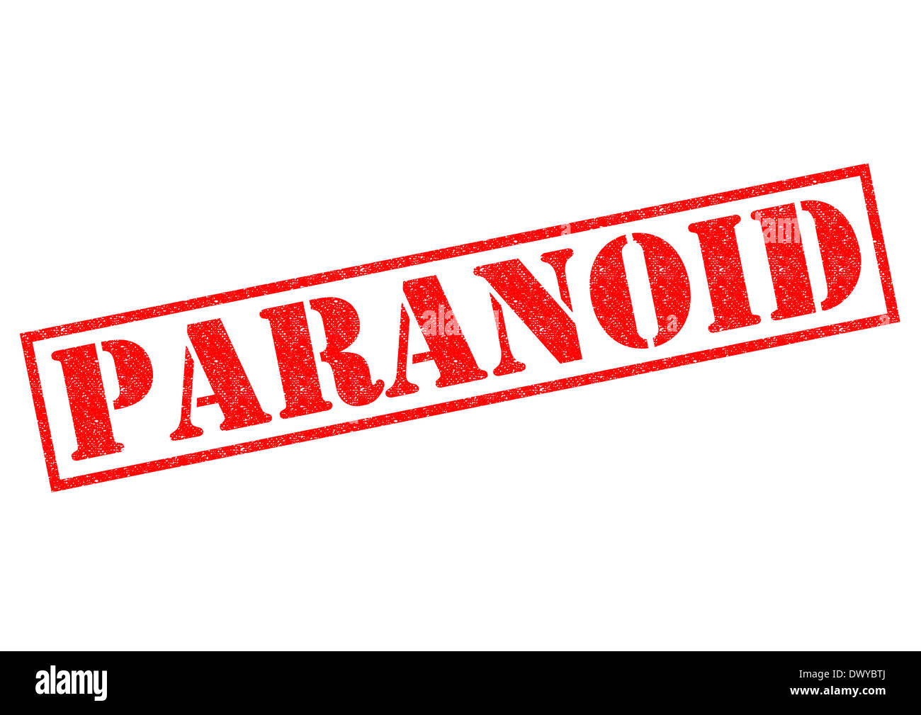 PARANOID red Rubber Stamp over a white background Stock Photo - Alamy