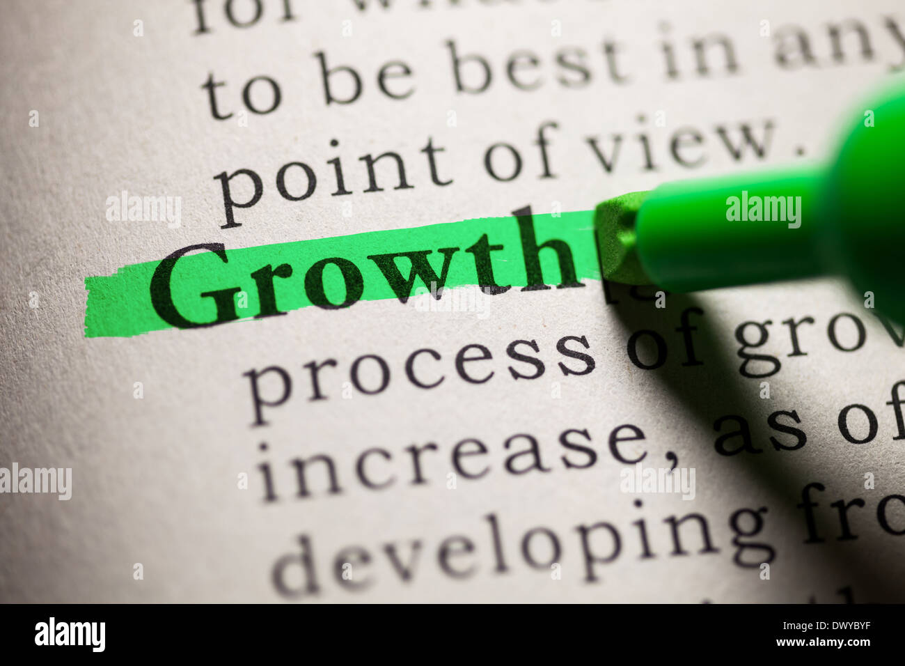 Fake Dictionary, definition of the word growth Stock Photo - Alamy
