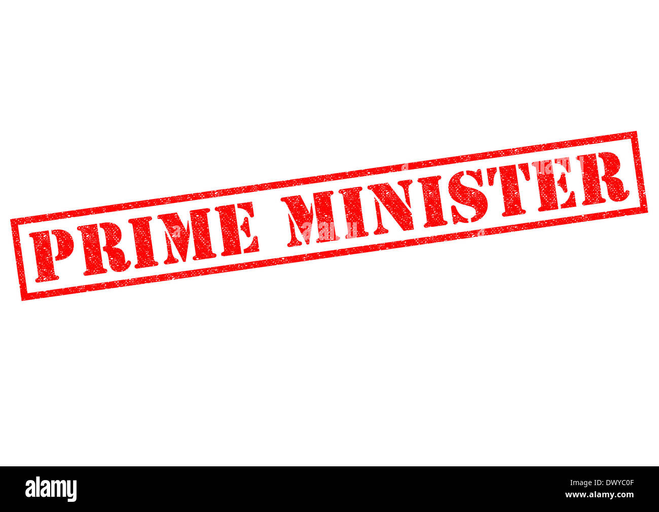 PRIME MINISTER red Rubber Stamp over a white background Stock Photo - Alamy