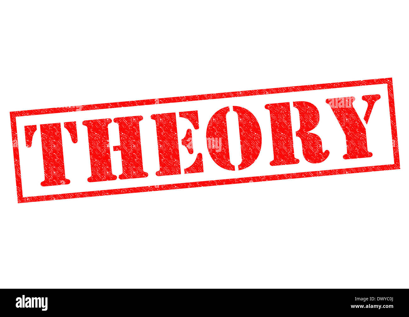 THEORY red Rubber Stamp over a white background Stock Photo - Alamy