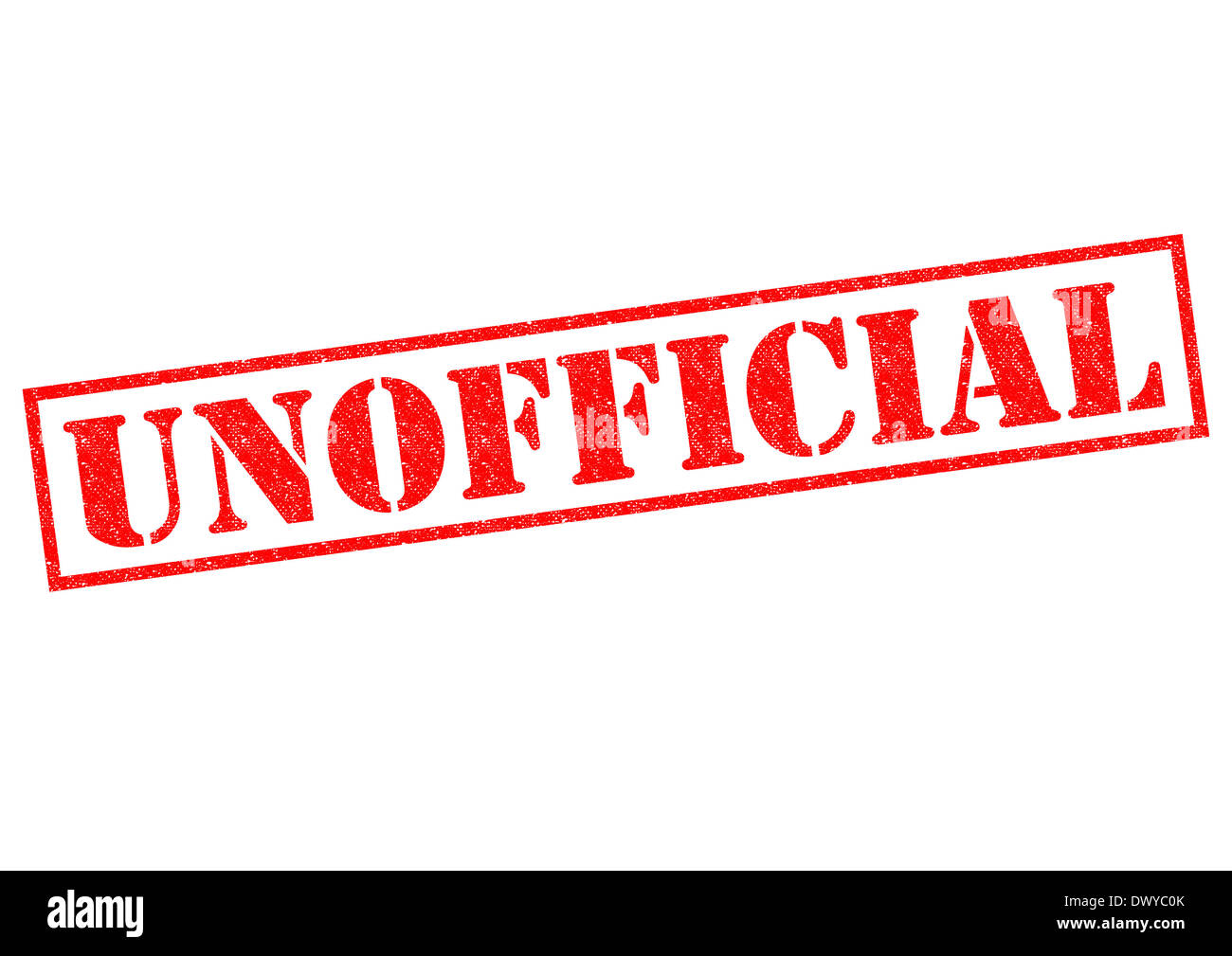 UNOFFICIAL red Rubber Stamp over a white background Stock Photo - Alamy