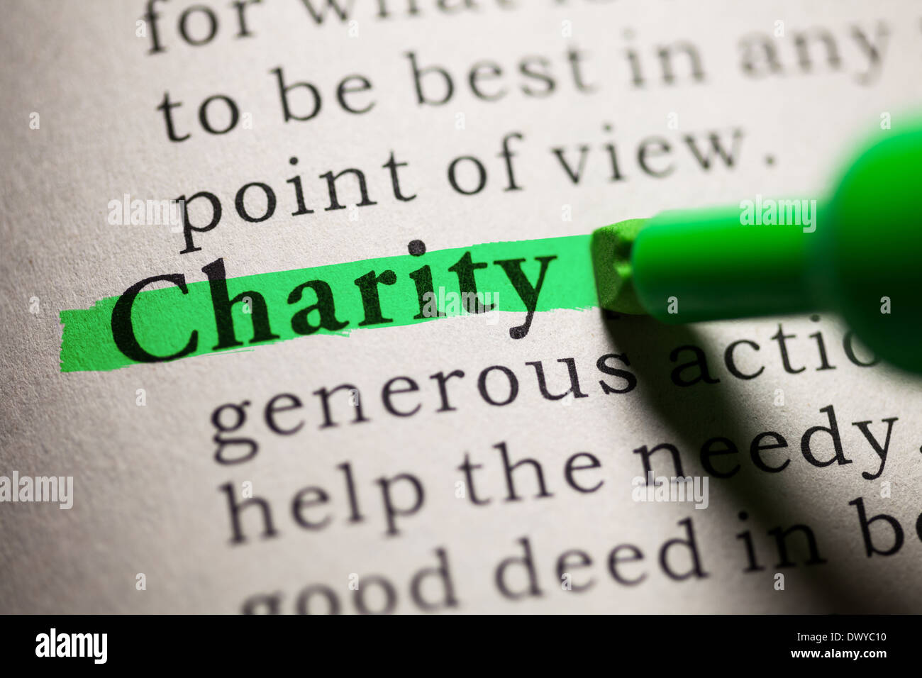 Charity word dictionary definition hi-res stock photography and images ...