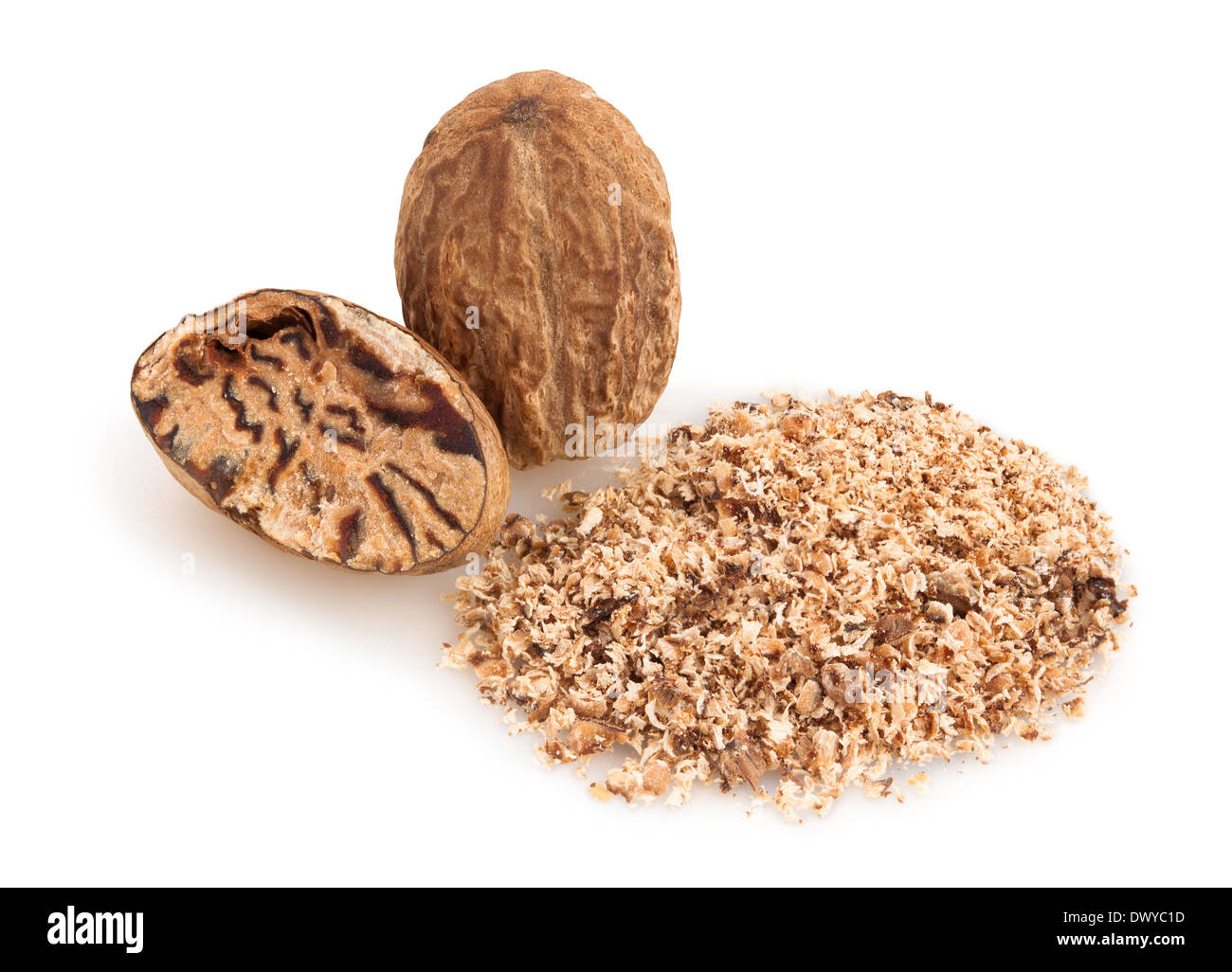 nutmeg isolated on white Stock Photo - Alamy