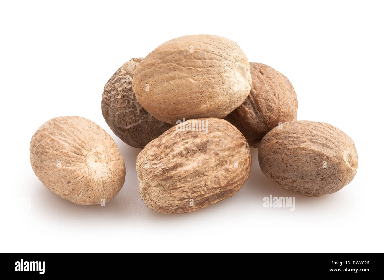 nutmeg isolated on white Stock Photo - Alamy