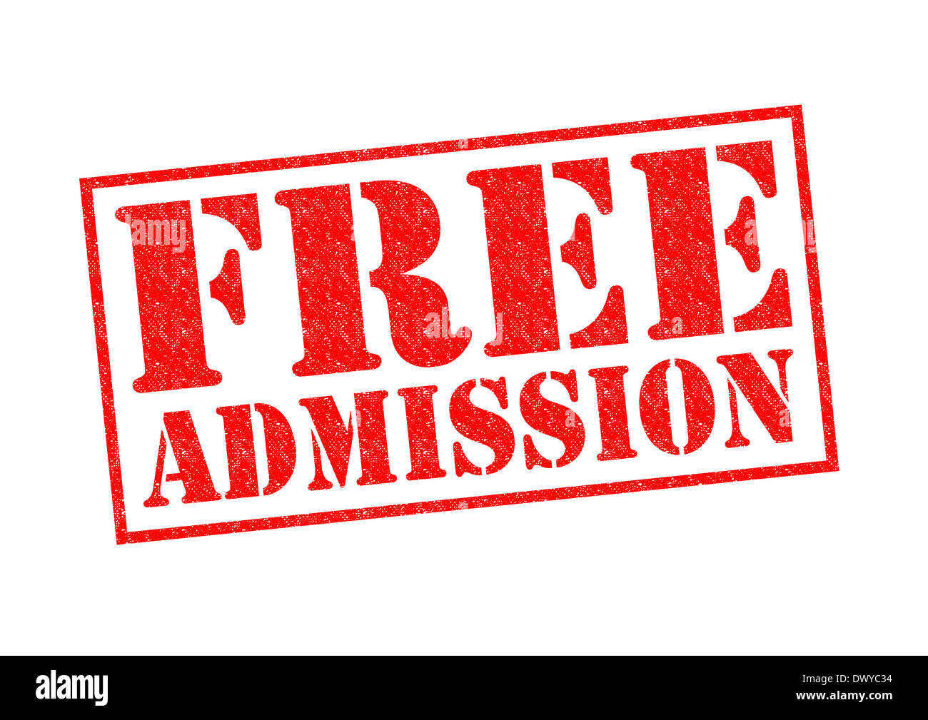 FREE ADMISSION red Rubber Stamp over a white background Stock Photo - Alamy