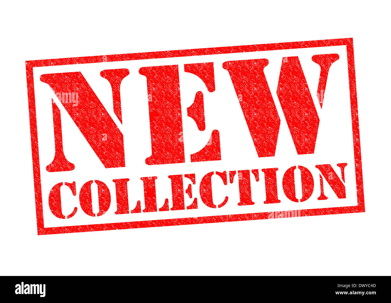 NEW COLLECTION red Rubber Stamp over a white background Stock Photo - Alamy