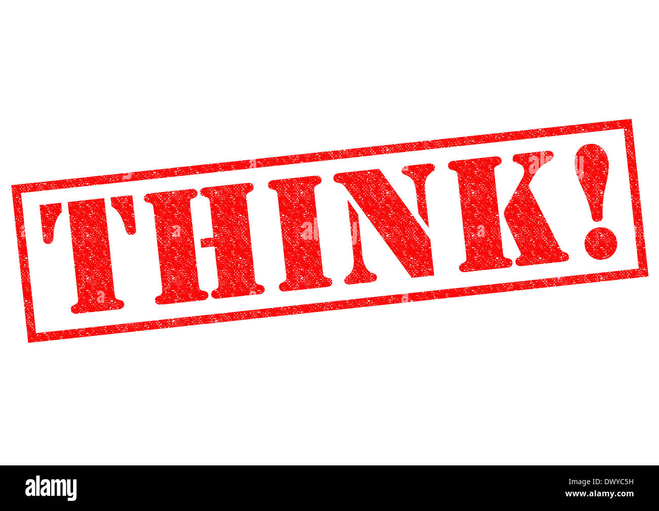 THINK! red Rubber Stamp over a white background Stock Photo - Alamy