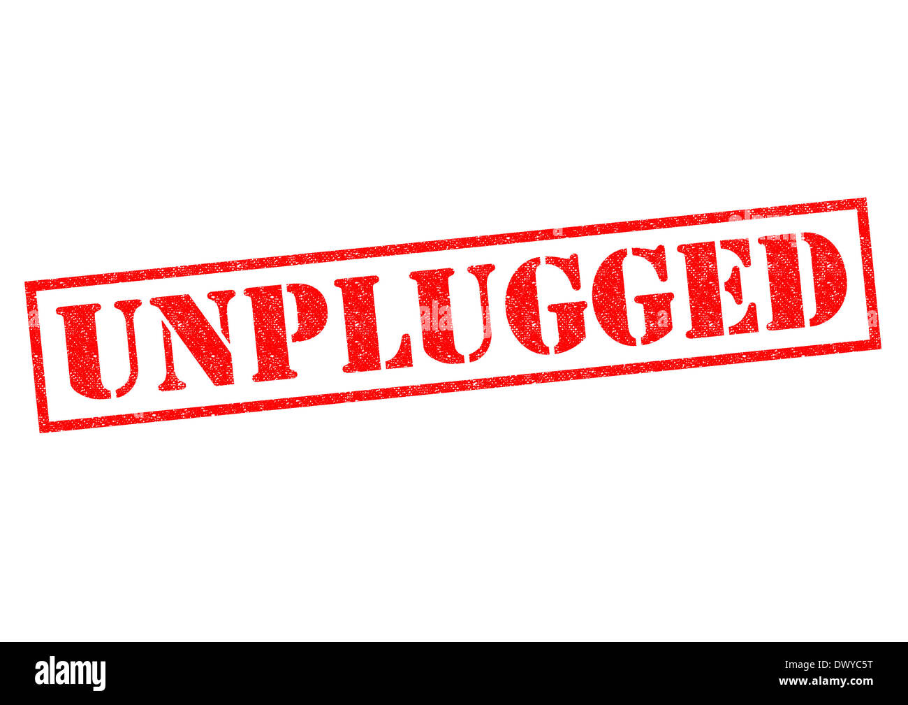 UNPLUGGED red Rubber Stamp over a white background Stock Photo - Alamy