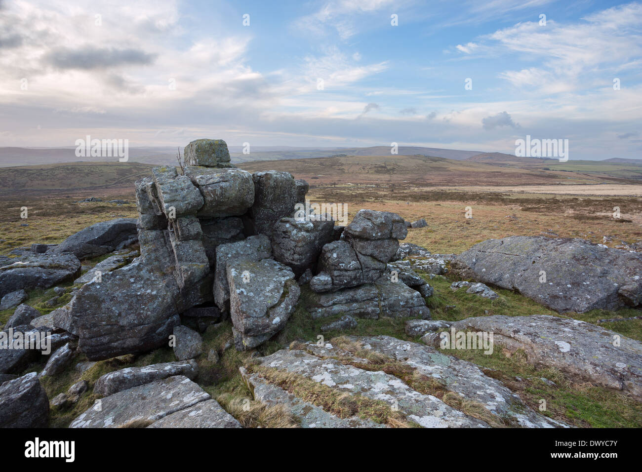 The Nutcrackers near Rippon Tor Dartmoor national park Devon Uk Stock ...