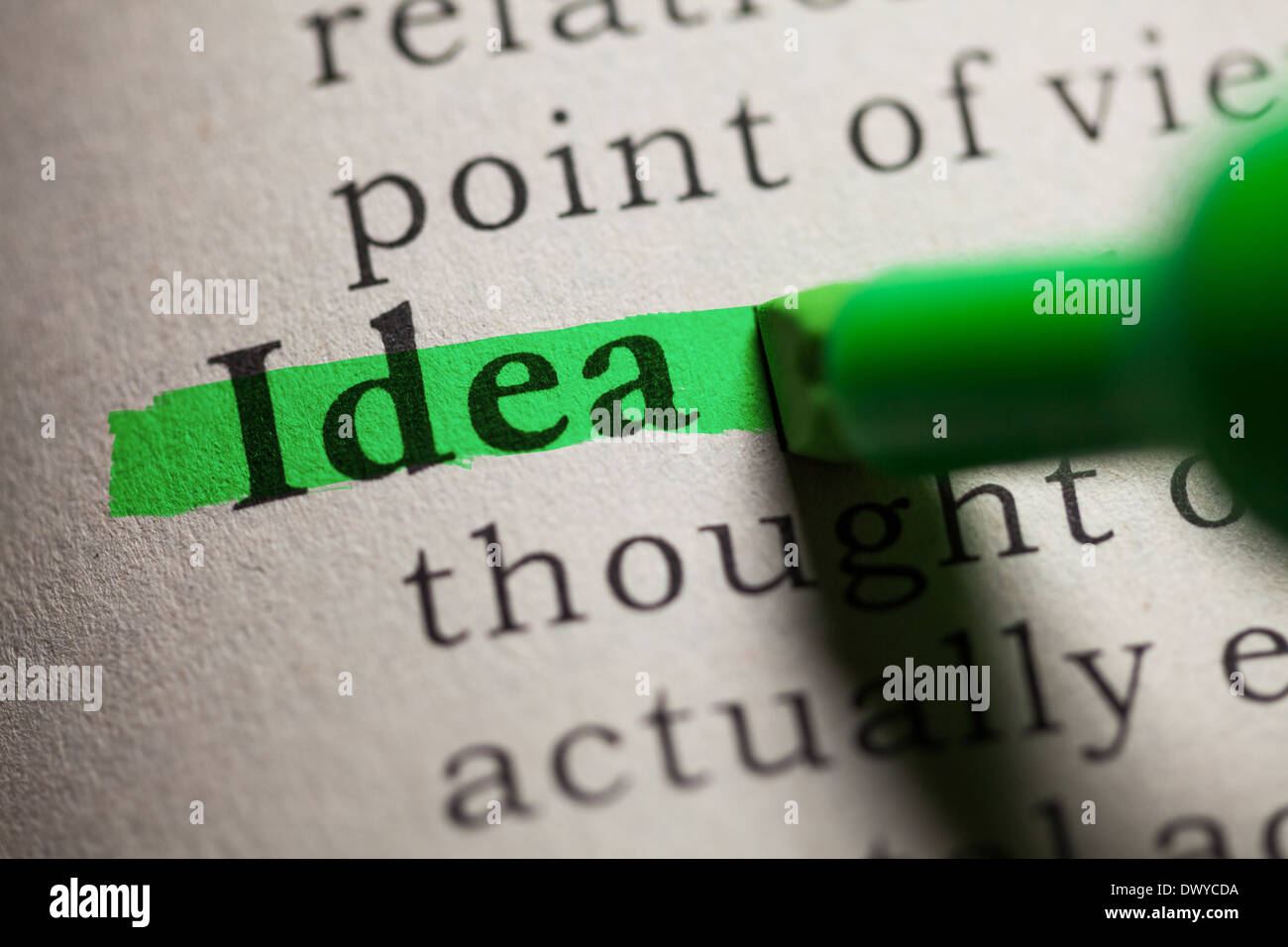 Fake Dictionary, definition of the word idea Stock Photo - Alamy