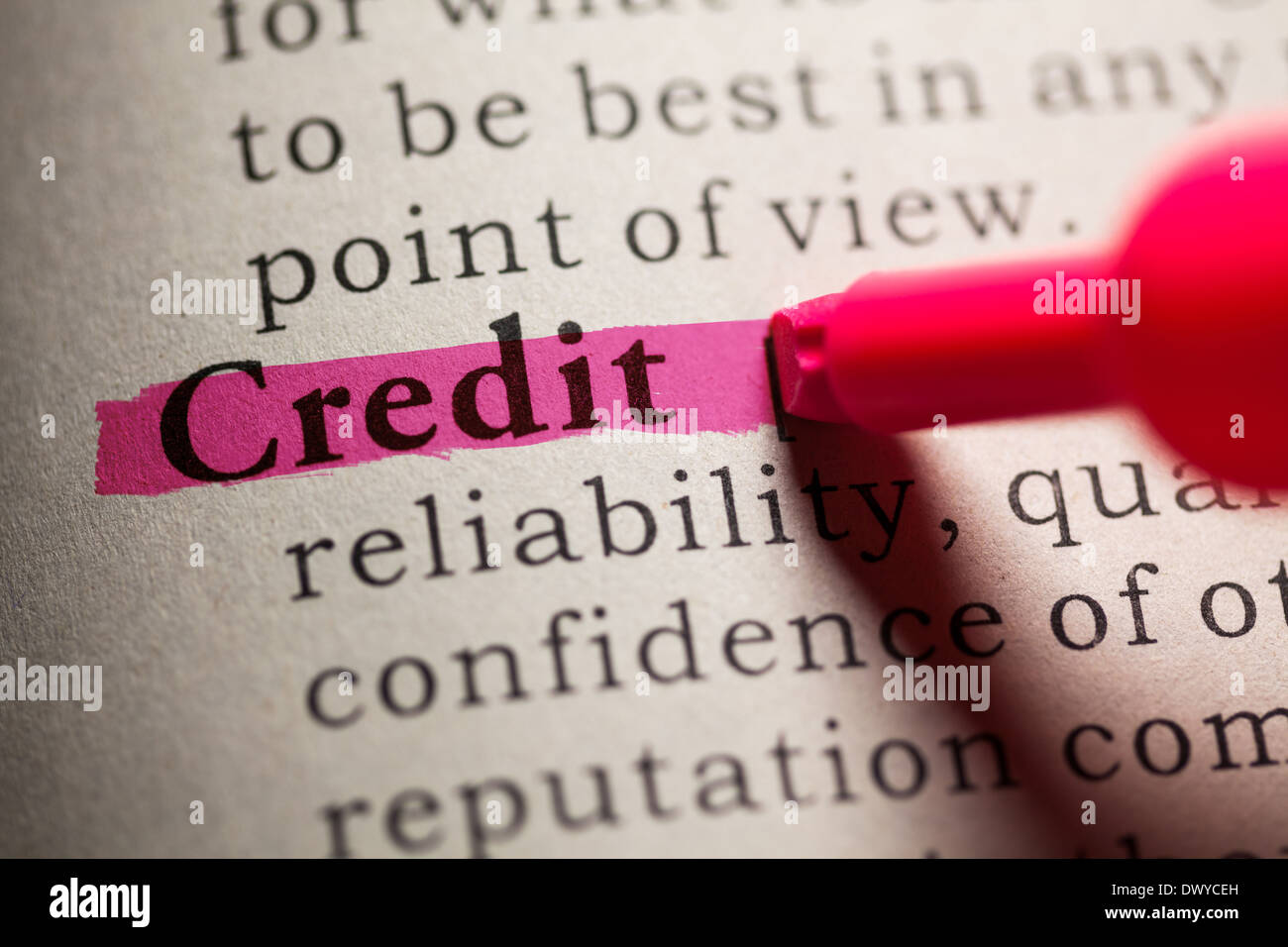 Word of credit hi-res stock photography and images - Alamy