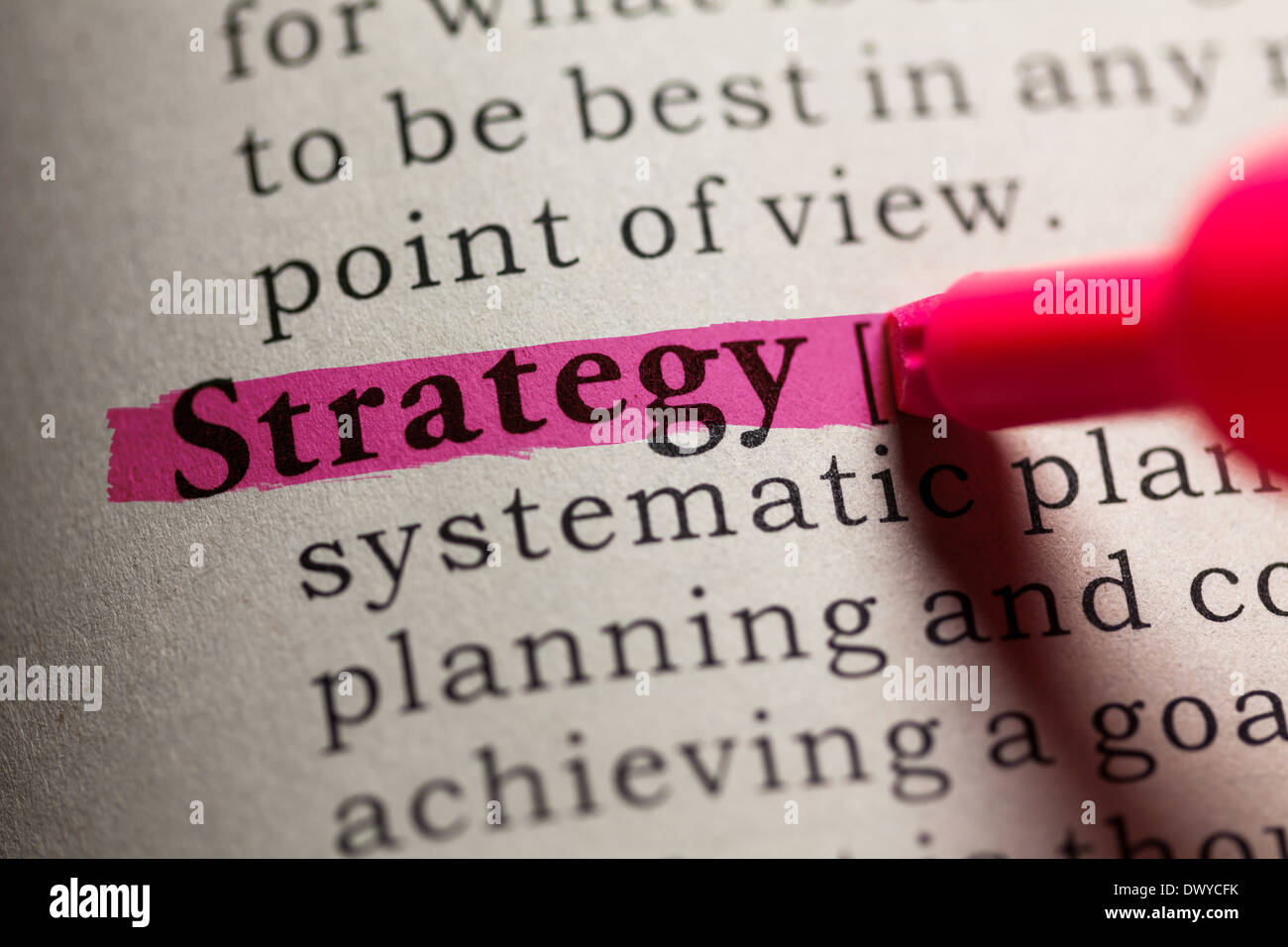 Fake Dictionary, definition of the word strategy Stock Photo - Alamy