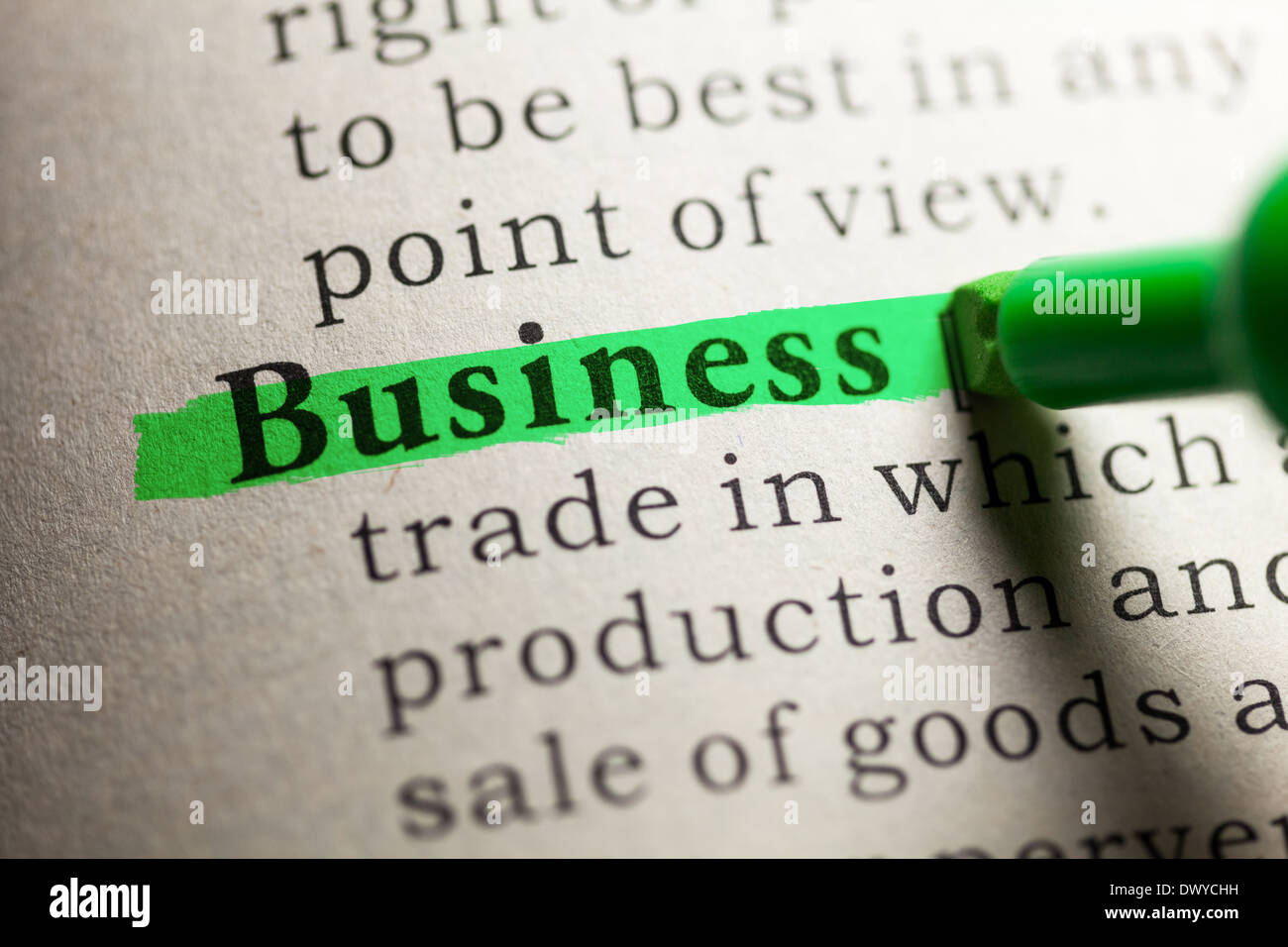 Fake Dictionary, definition of the word business Stock Photo - Alamy
