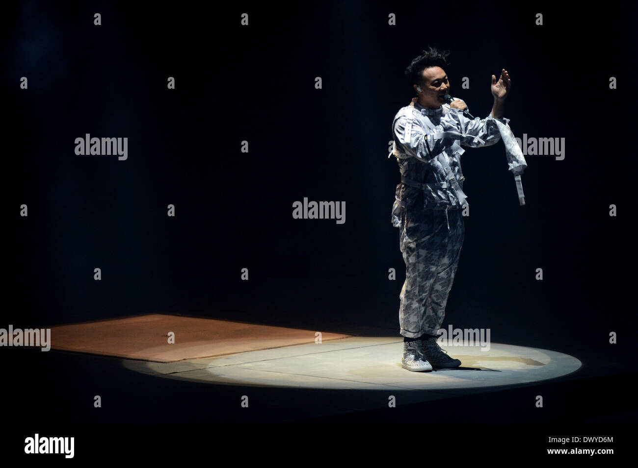 Macao, China. 14th Mar, 2014. Pop singer Eason Chan Yik-shun performs ...