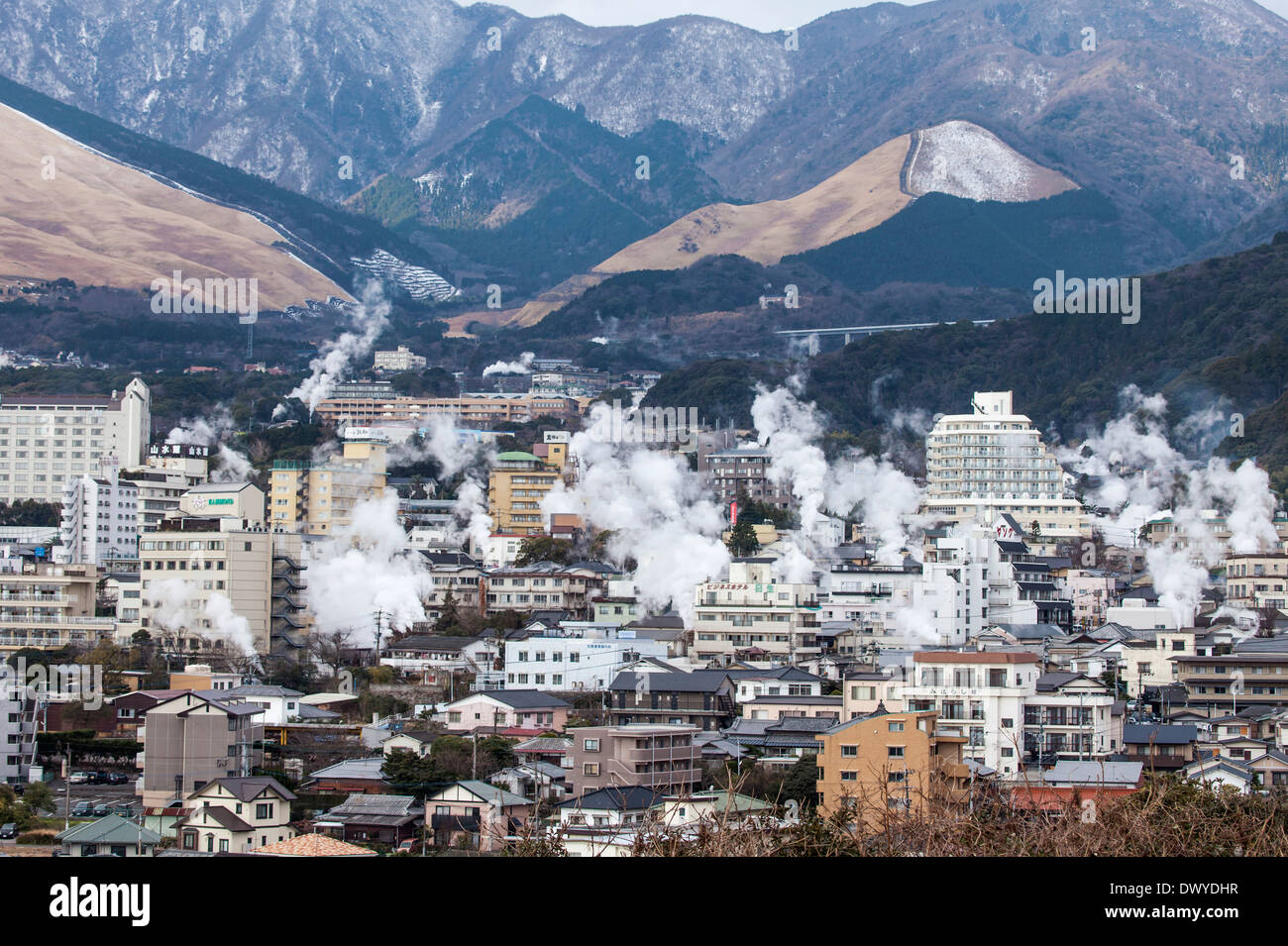 Steam Rising from Hot Spring Sources in the Town of Yufuin, Yufu, Oita ...