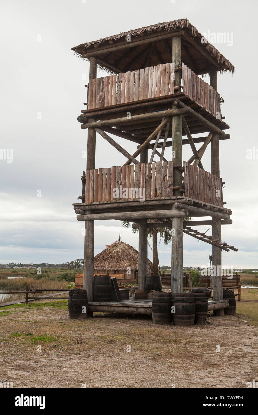 A Spanish watch tower replica is pictured in St. Augustine Fountain of ...