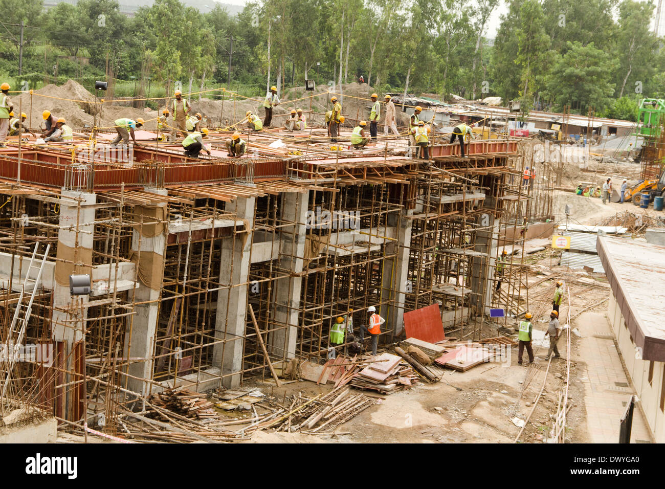 Indian Apartment building under construction Stock Photo - Alamy