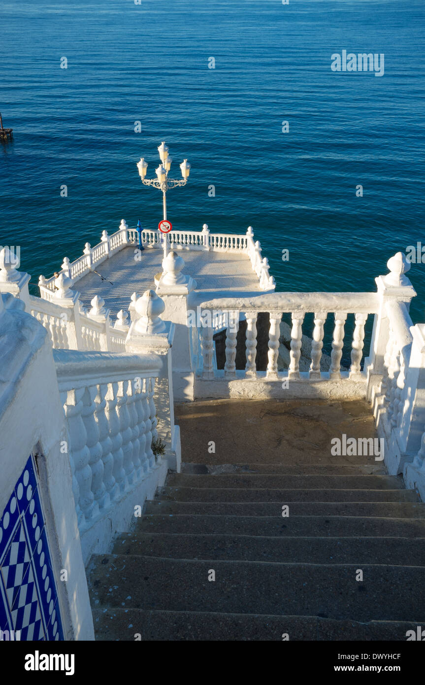 Landmark Benidorm viewopoint, whitawashed balustrades against the ...