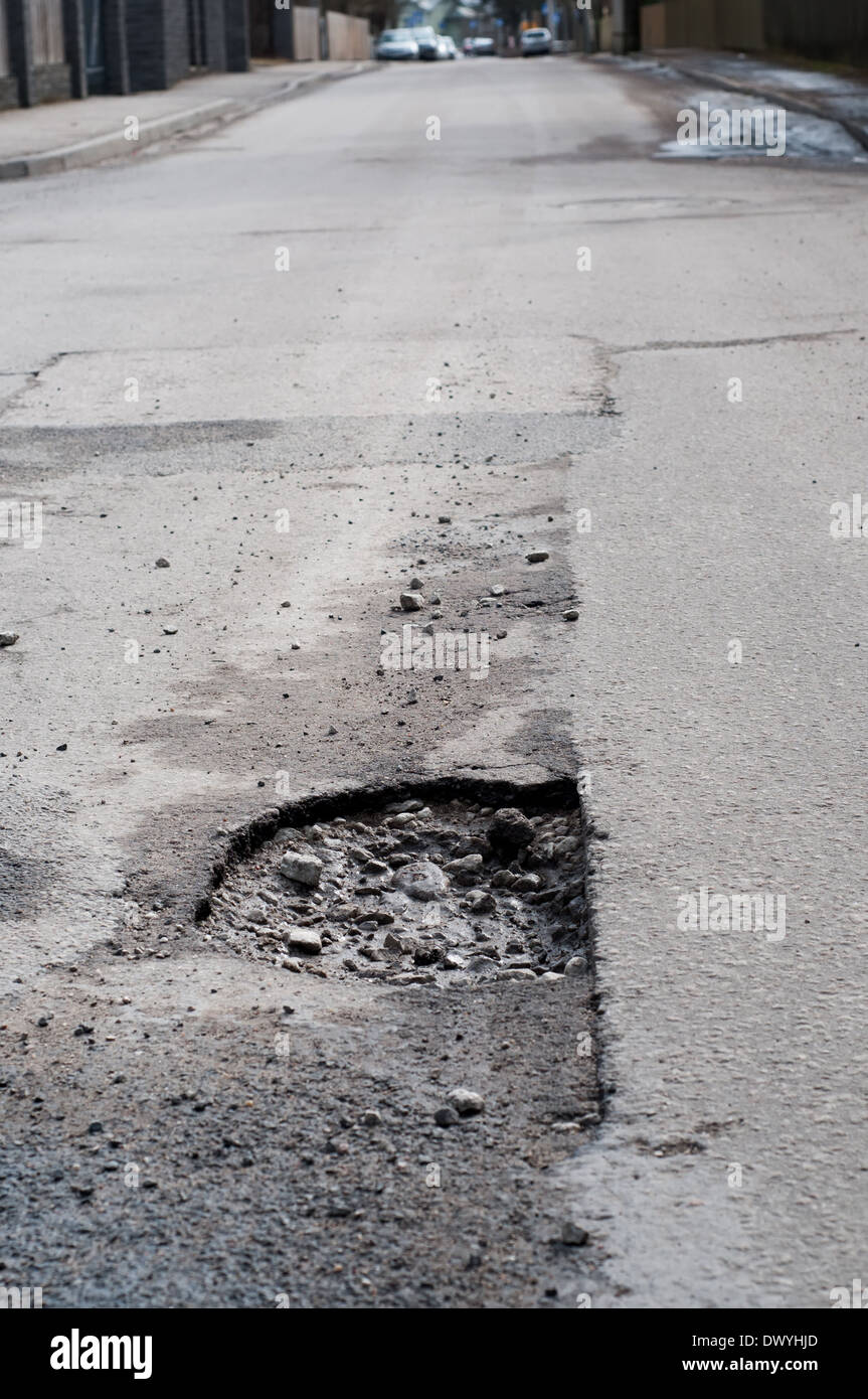 Big pothole hi-res stock photography and images - Alamy