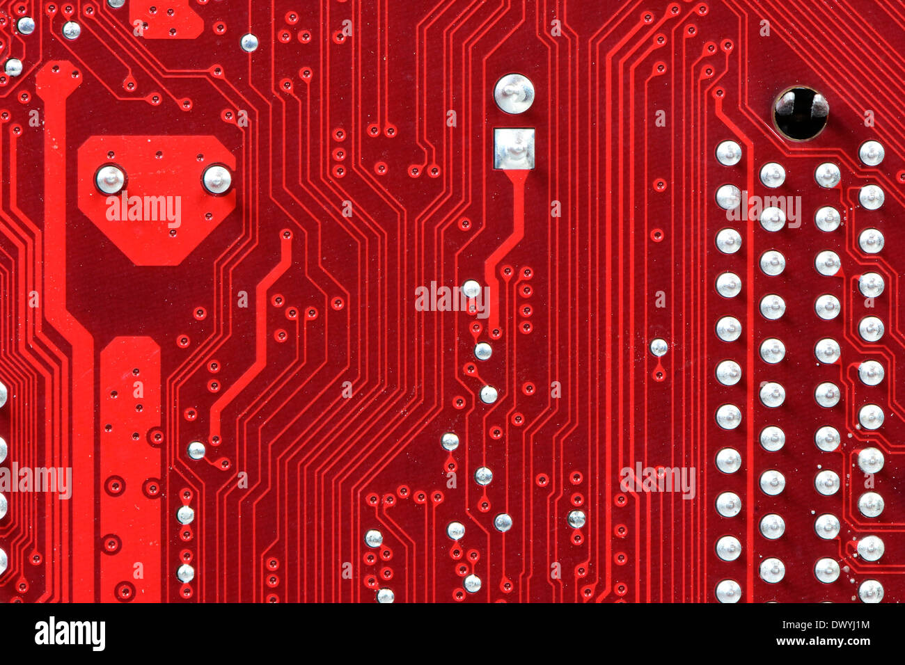 Closeup of a red printed circuit board Stock Photo - Alamy