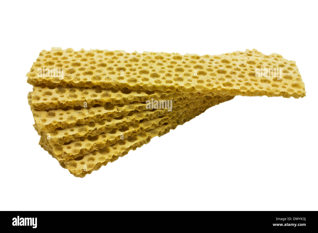 A stack of crisp bread isolated on white Stock Photo - Alamy