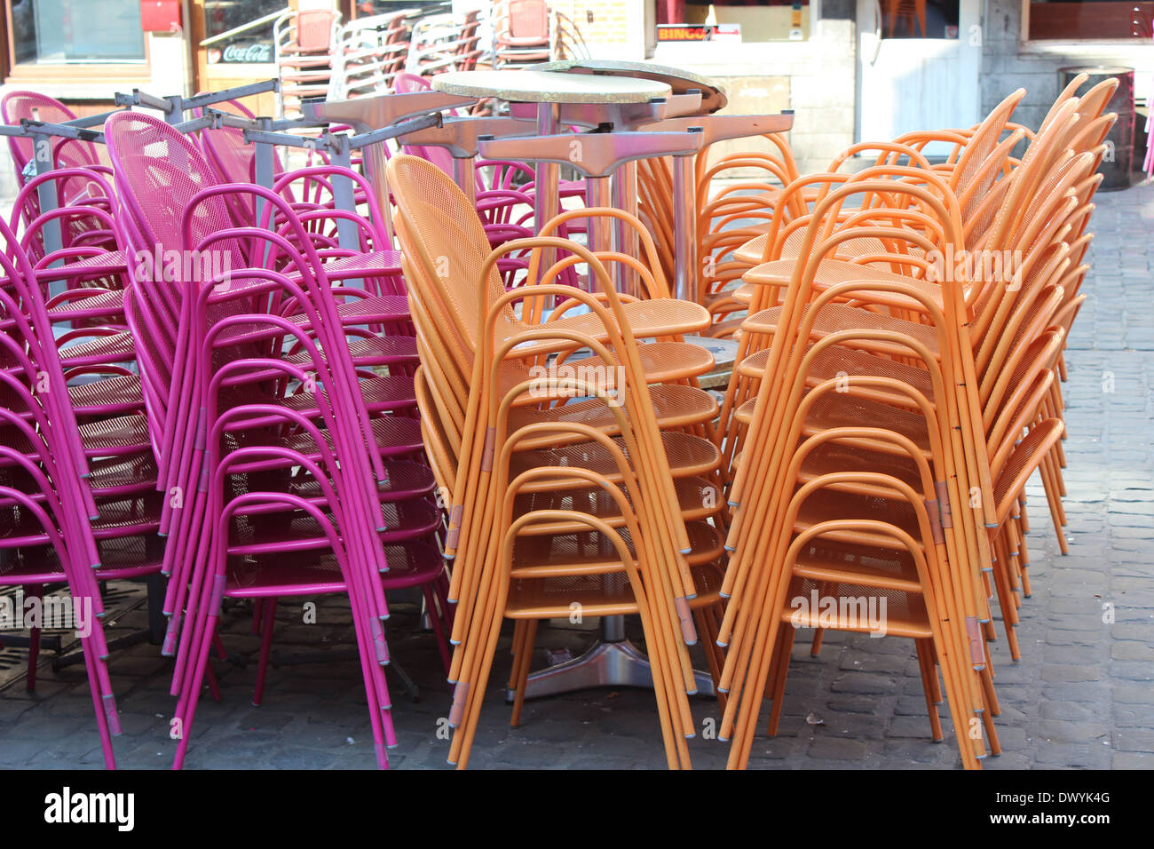 Stacks chairs hi-res stock photography and images - Alamy