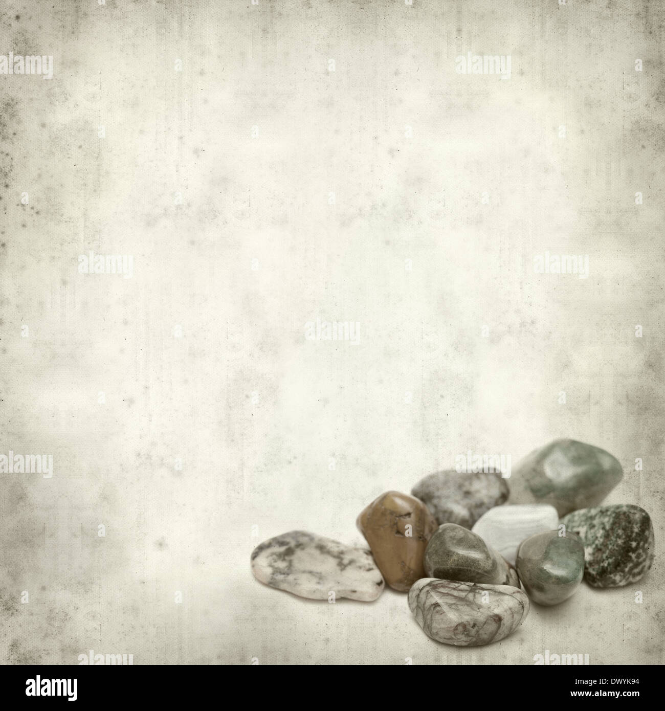 textured old paper background with semi-precious stones Stock Photo - Alamy
