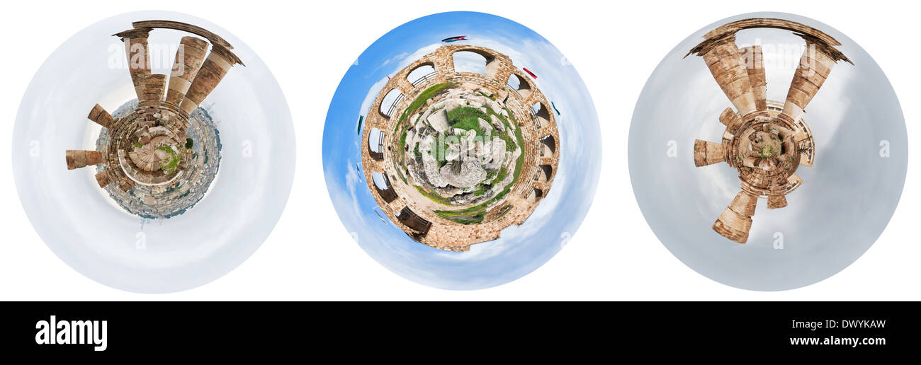 sphericals view of ancient ruins in Jordan - in antique citadel in ...