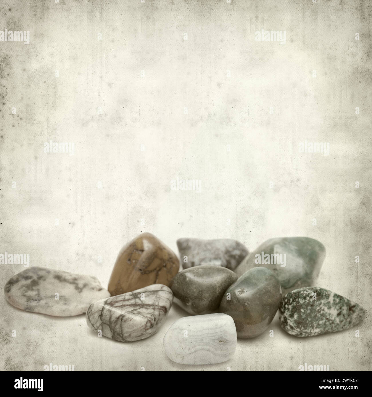 textured old paper background with semi-precious stones Stock Photo - Alamy