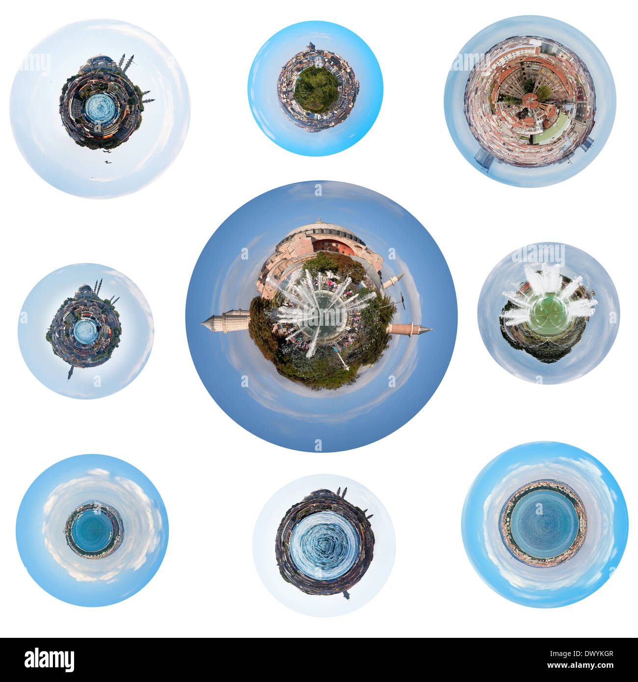 set of spherical views of Istanbul, Turkey Stock Photo - Alamy
