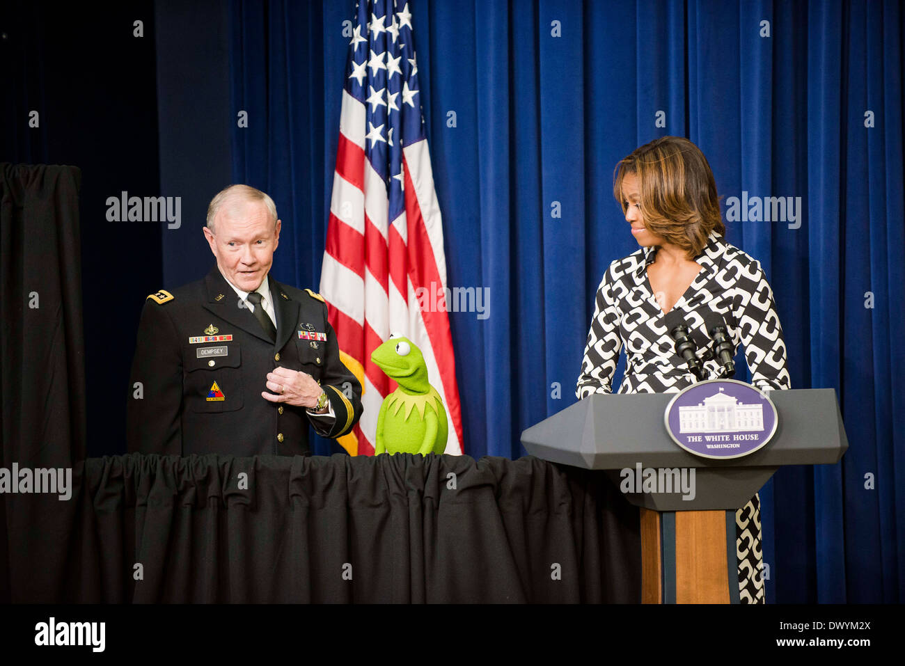 US First Lady Michelle Obama and Joint Chiefs Chairman Gen. Martin ...