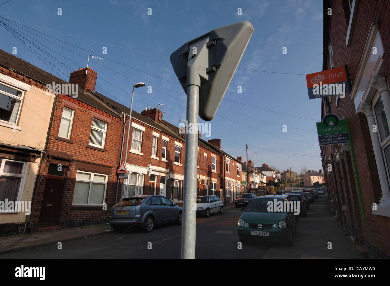 Road With Terraced Housing..1 Stock Photo - Alamy